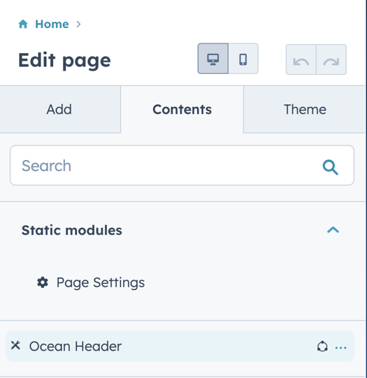 Global Header HubSpot theme.