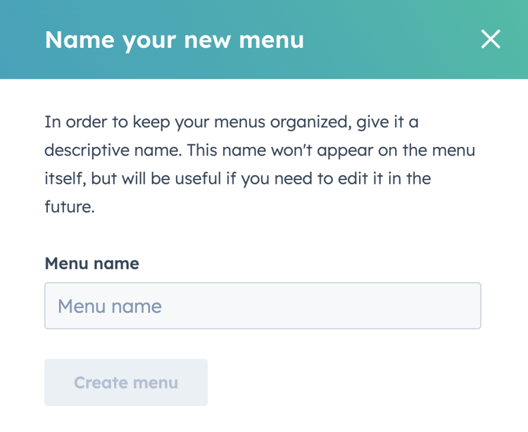 Create Navigation Menu HubSpot