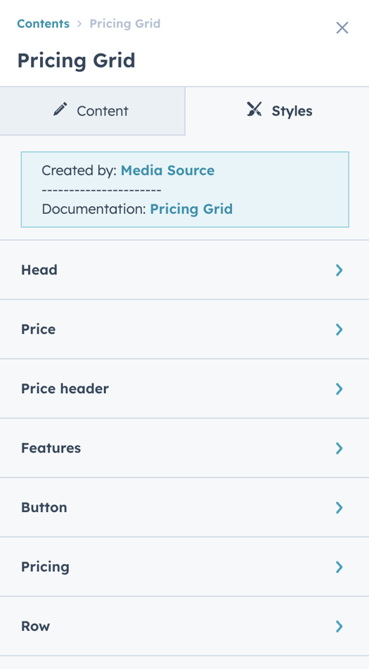 Documentation - Standalone Pricing Grid Module