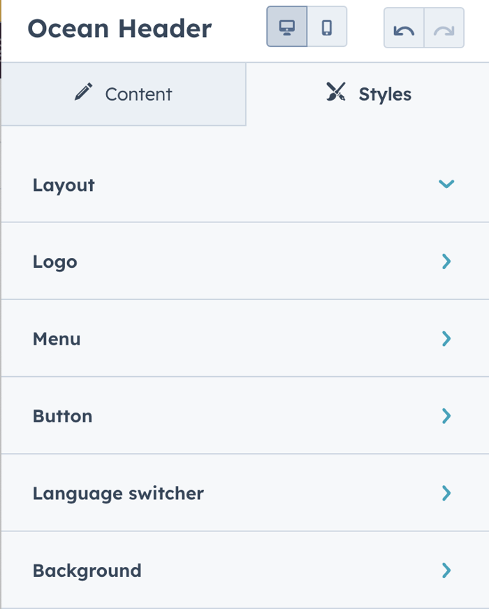 Global Header HubSpot theme.