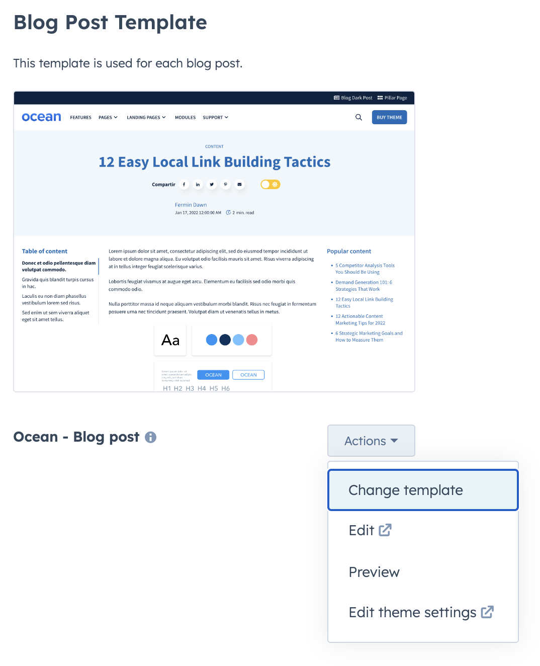Setup HubSpot Blog Templates - Listing Template and Blog Post