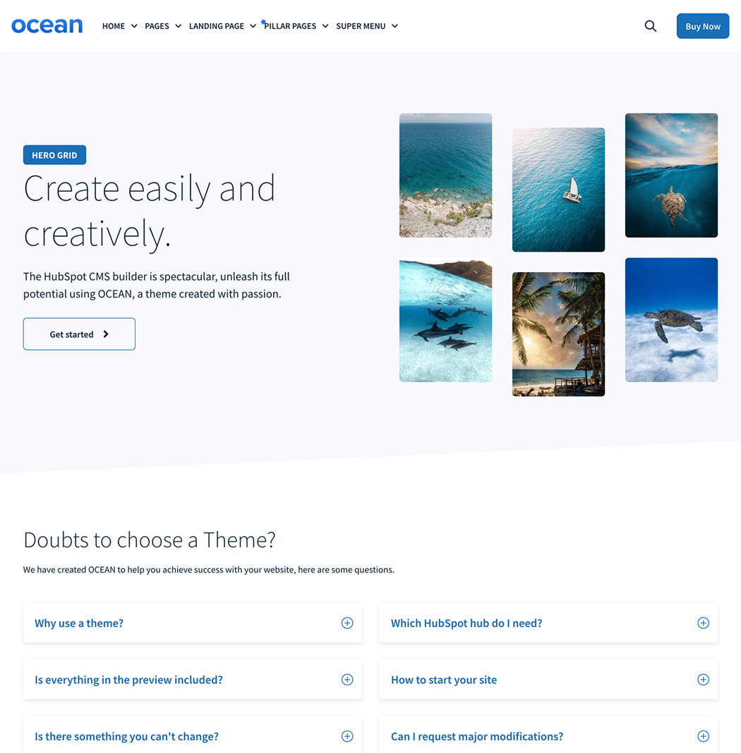 Ocean Pro Theme for CMS HubSpot, Marketing Hub and CMS Hub.