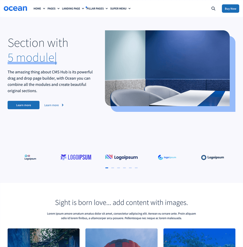 Ocean Pro Theme for CMS HubSpot, Marketing Hub and CMS Hub.