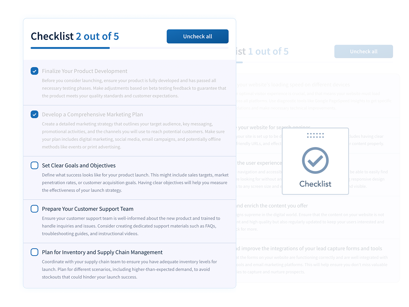 Documentation - Standalone Checklist Module